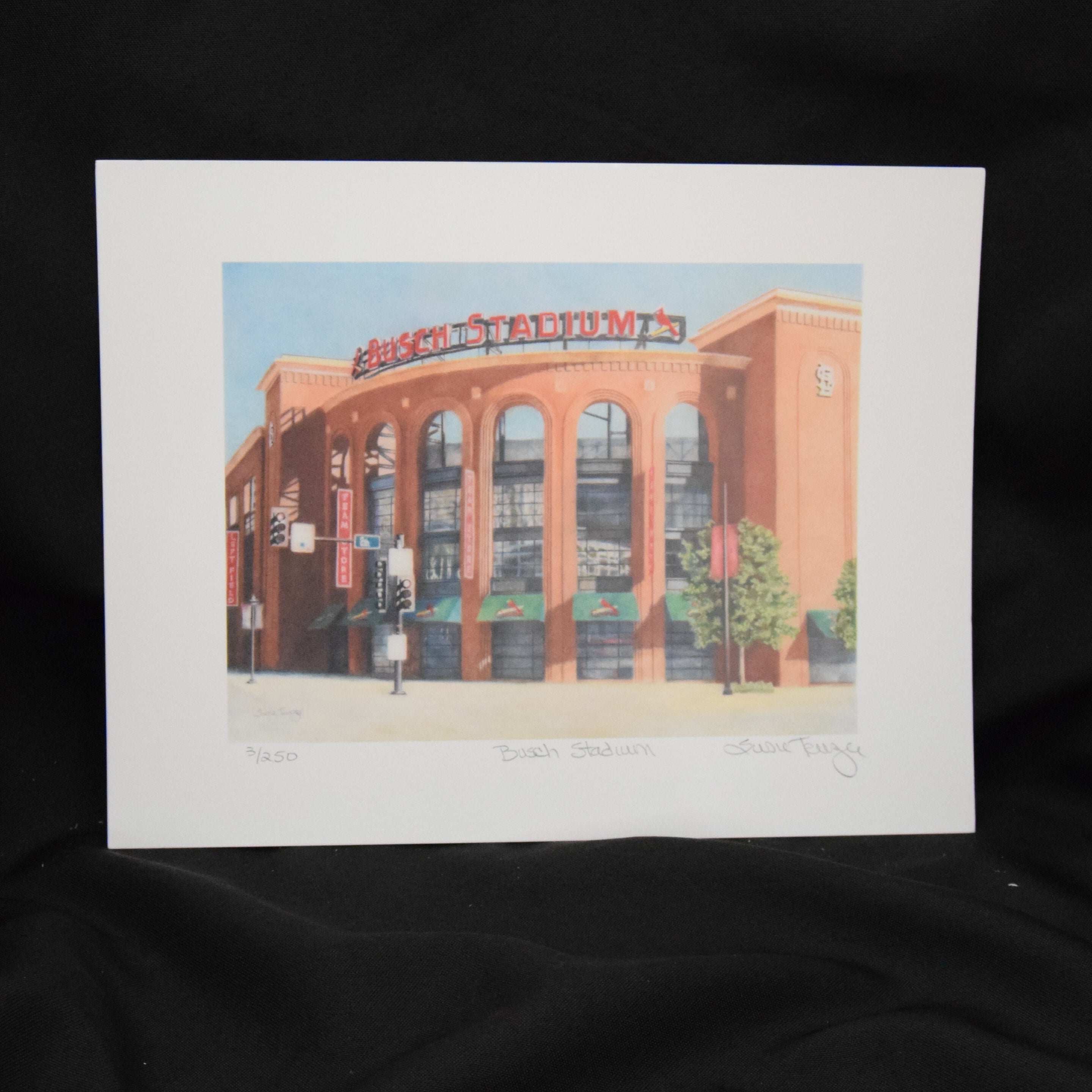 Susie Tenzer "Busch Stadium" Limited Edition Colored Pencil Drawing ...